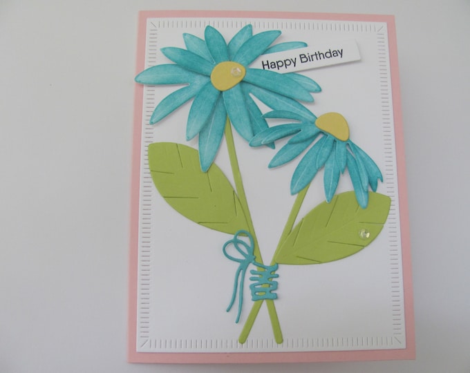 Happy Birthday Flower Card Birthday Card Handmade Greeting - Etsy