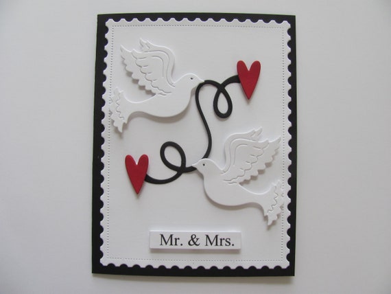Wedding Card Dove Wedding Card Wedding Card Mr and Mrs | Etsy