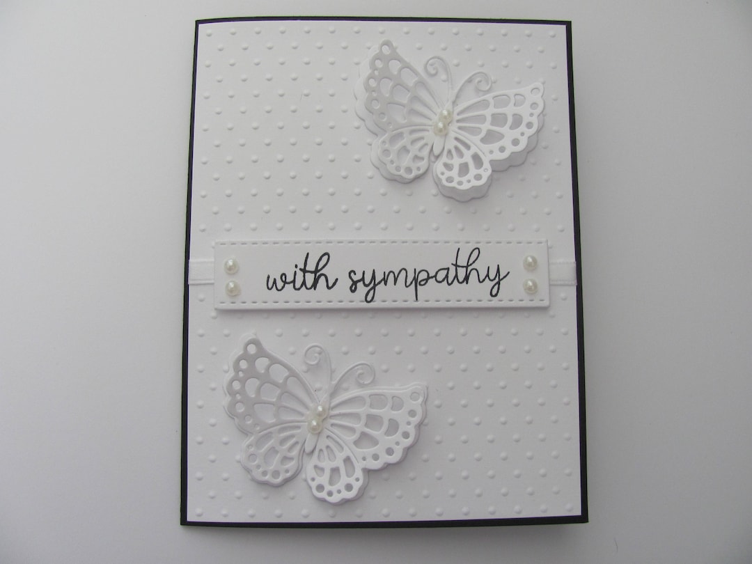 With Sympathy Card, Butterfly Sympathy Card, Condolence Card, Sympathy ...