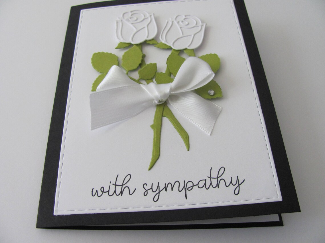 Sympathy Rose Card Rose Sympathy Card Condolence Card With - Etsy
