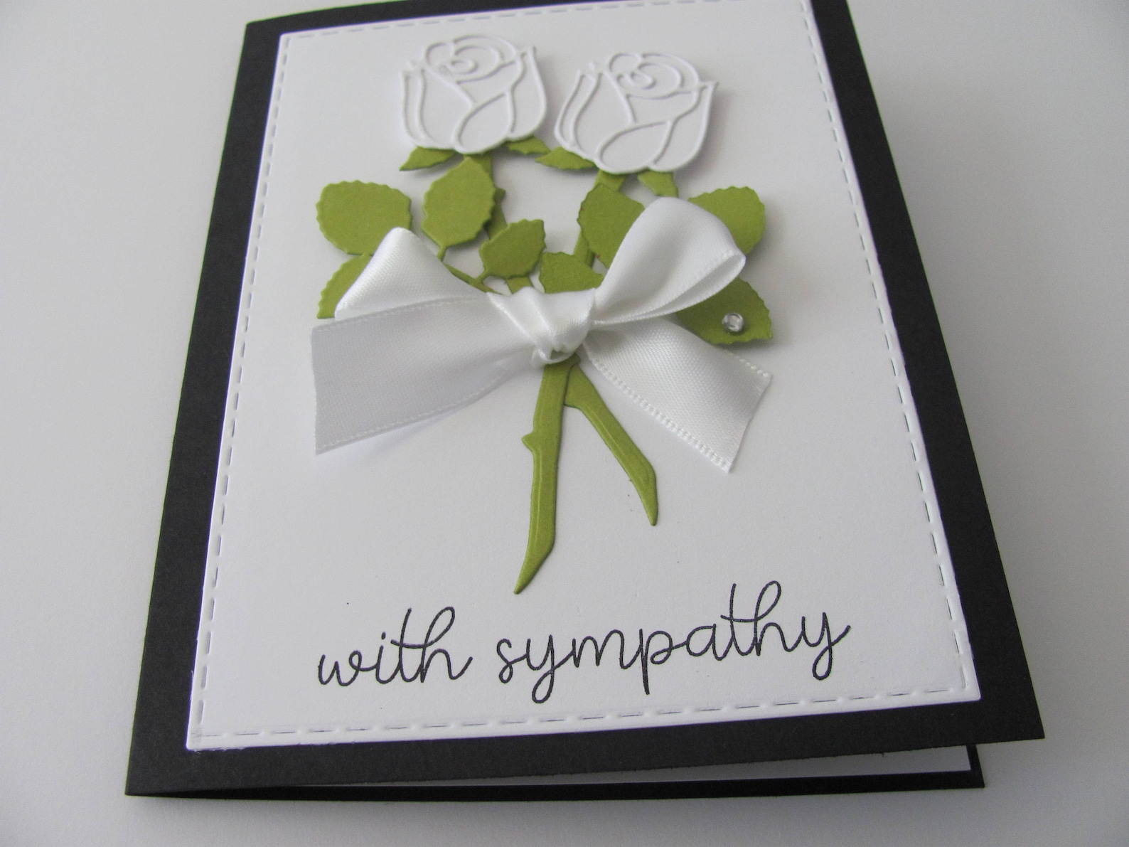 Sympathy Rose Card Rose Sympathy Card Condolence Card With - Etsy