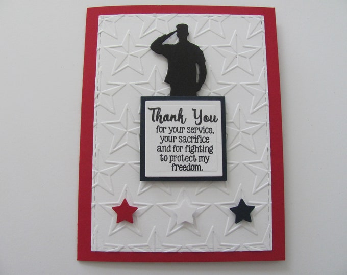 Veteran's Day Card, Soldier Thank You Card, Military Thank You Card ...