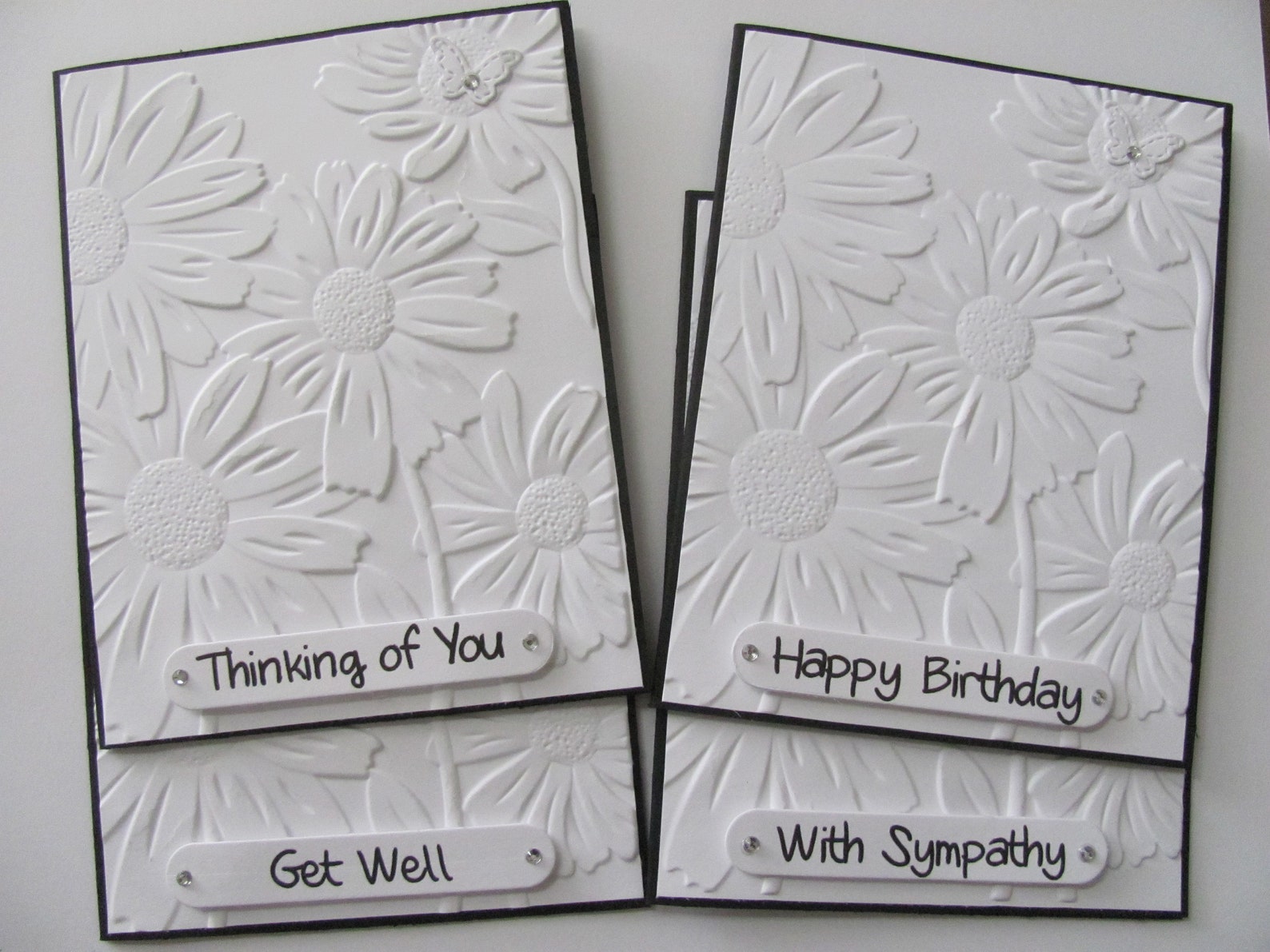 Greeting Cards Handmade Embossed Daisy Cards Set of 4 Thank - Etsy