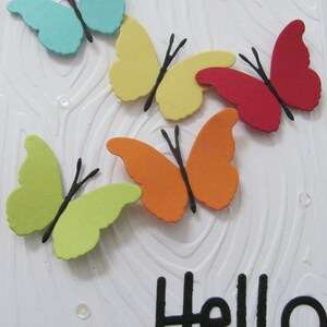 Handmade Greeting Card, Hello Butterfly Card, Hello, Butterflies ...