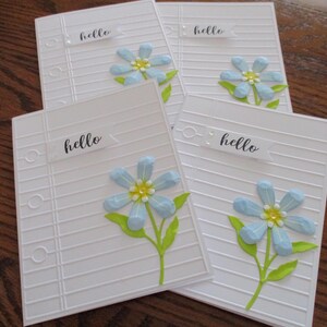 Hello Note Card Set of 4, Handmade Card Set, Blank Cards, Greeting Card ...