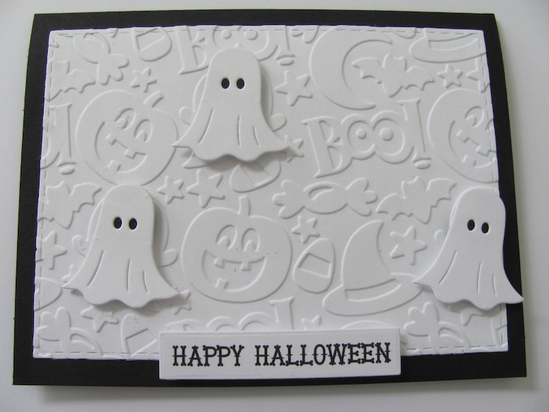 Halloween Ghost Cardhandmade Halloween Card Happy Halloween - Etsy