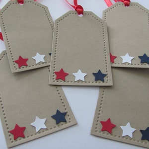 4th of July Star Tags, Patriotic Gift Tags, Independence Day Gift Tags ...