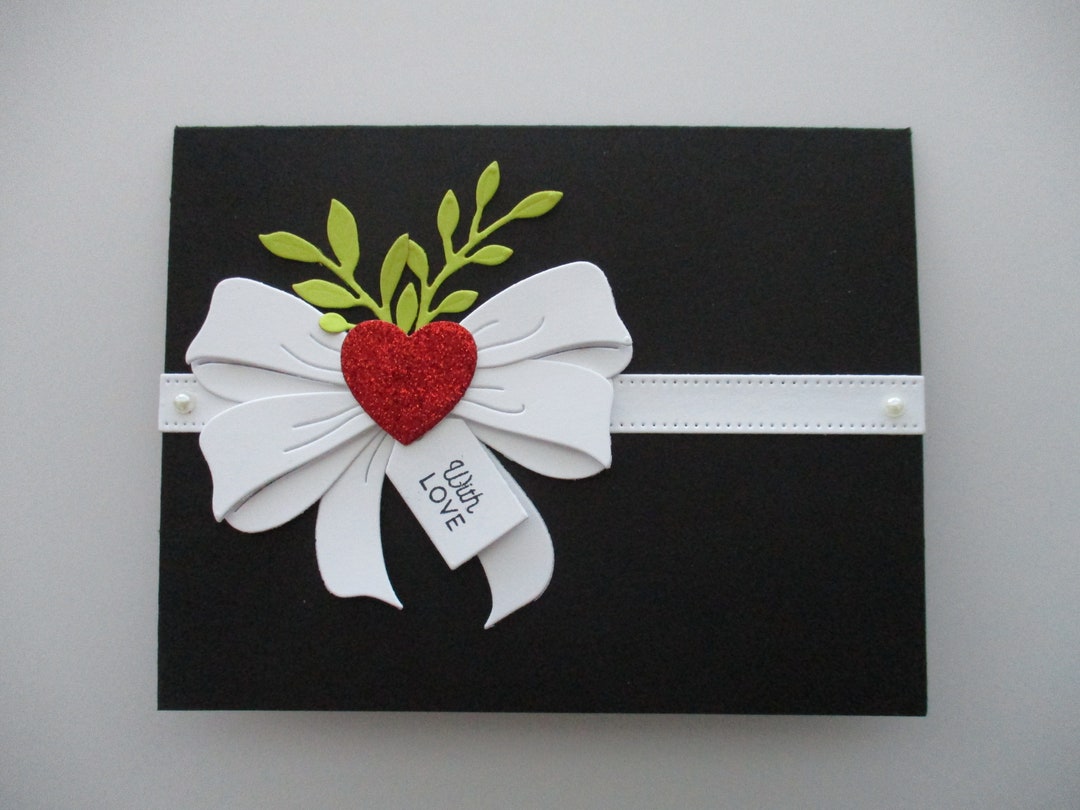 Greeting Card Handmade, Valentines, With Love, Heart Card, Anniversary ...