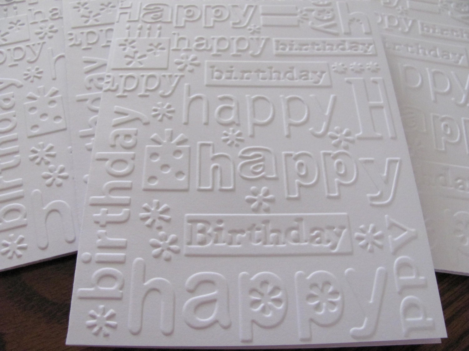 Happy Birthday Cards Set of 6 Embossed Birthday Cards - Etsy