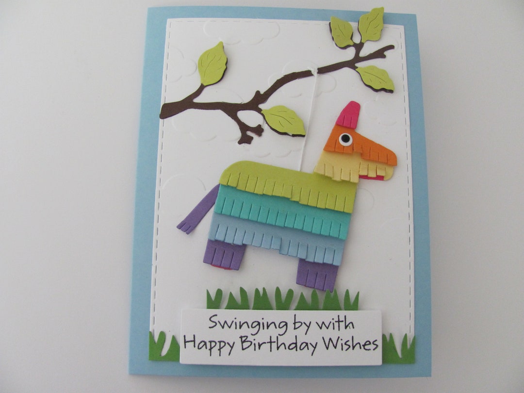 Pinata Birthday Card, Happy Birthday Card, Birthday Pinata Card ...