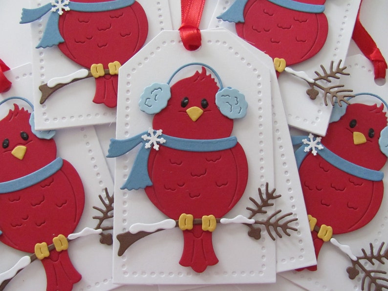 Cardinal Tags Christmas Tags Cardinal Christmas Gift Tags - Etsy