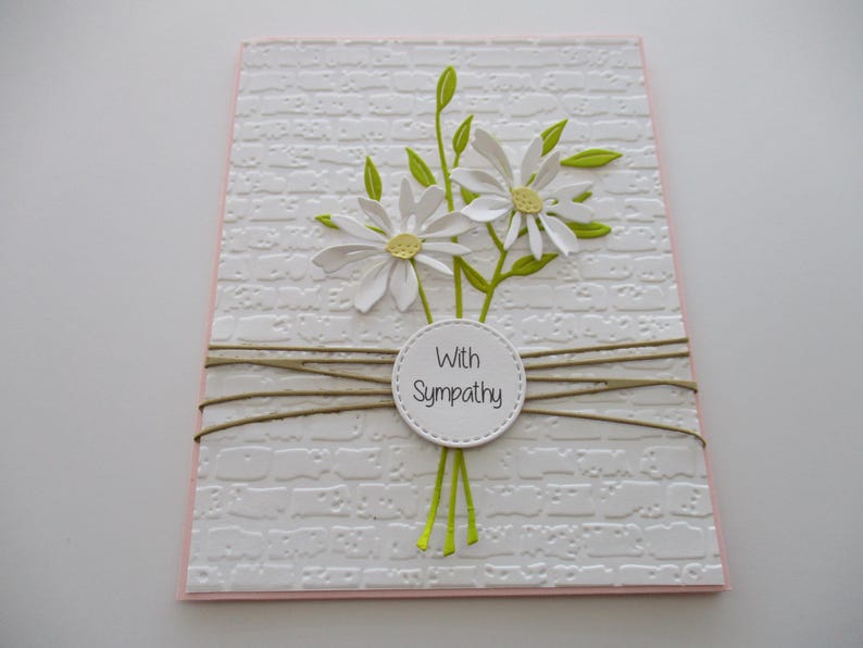 Handmade Sympathy Card, Condolence Card, With Sympathy Card, Embossed ...