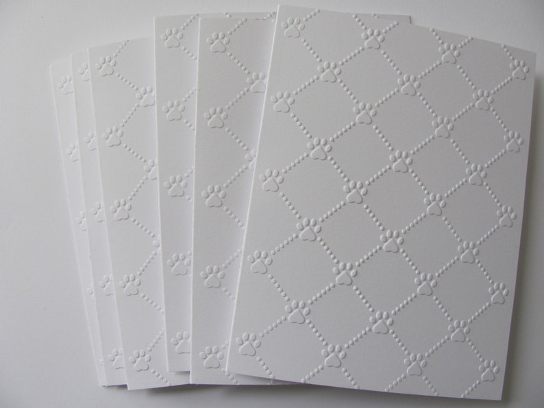 Paw Print Cards Embossed Paw Print Cards Dog Paw Print | Etsy