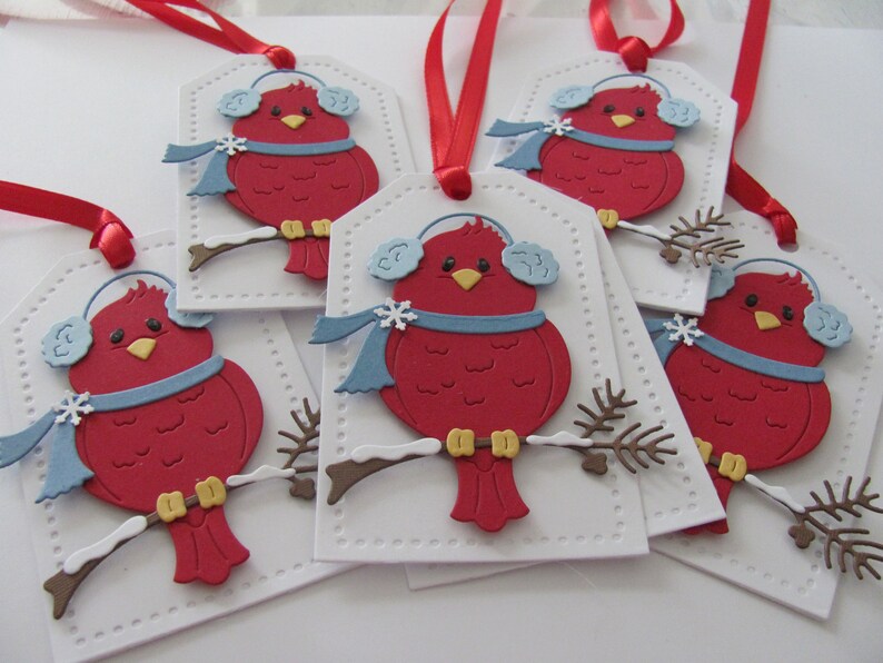Cardinal Tags Christmas Tags Cardinal Christmas Gift Tags - Etsy