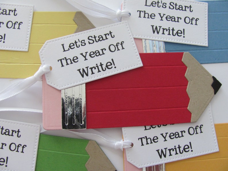 Let's Start the Year off Write Teacher Tags Teacher Favor | Etsy