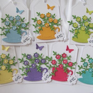 Tea Cup Gift Tags, Set of 7, Tea Cup Favor Tags, Tea Party Gift Tags ...