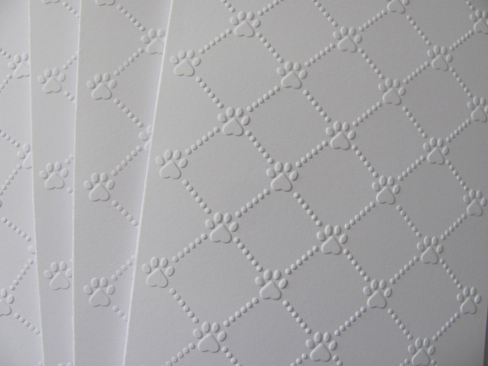 Paw Print Cards Embossed Paw Print Cards Dog Paw Print | Etsy