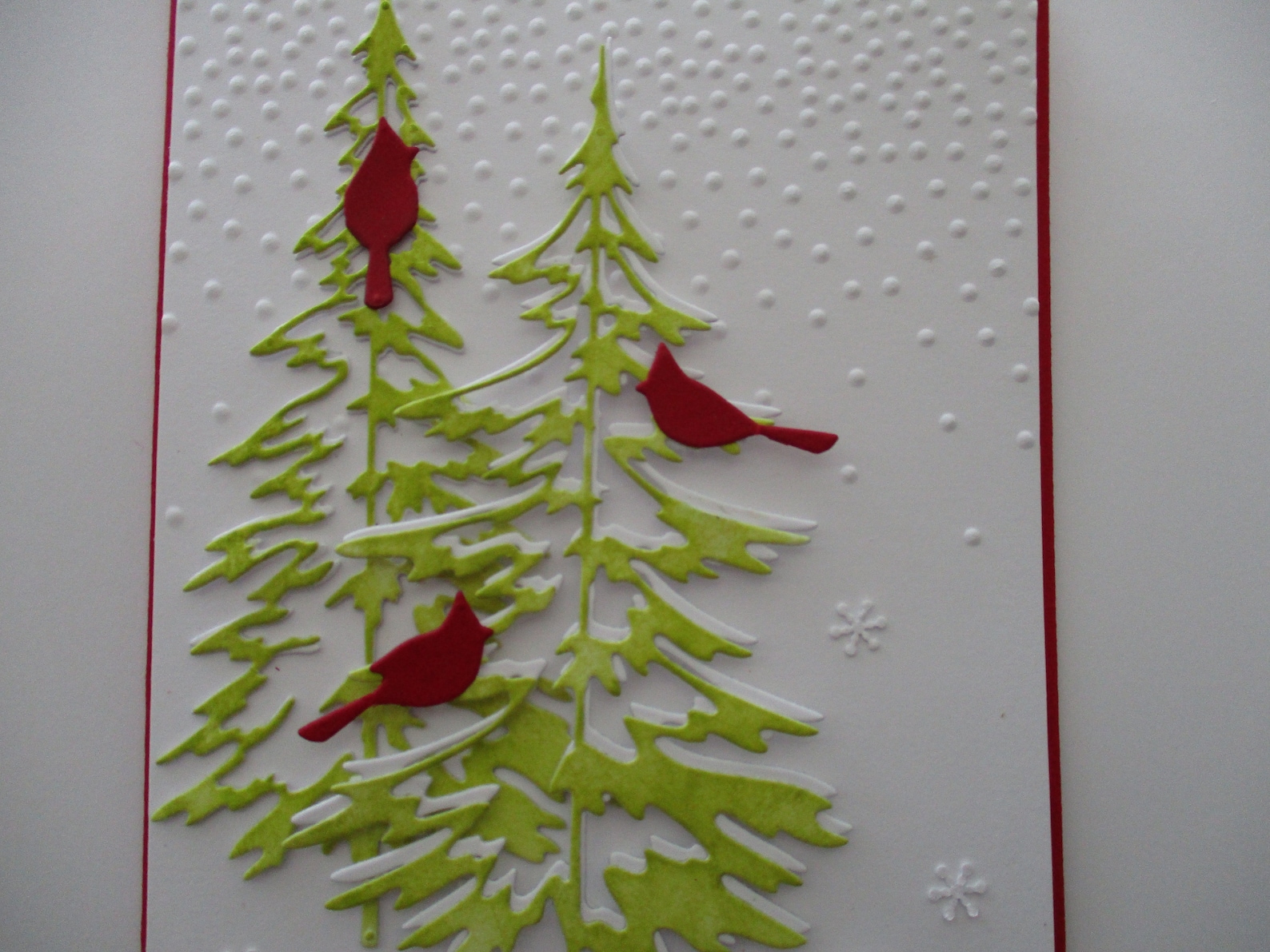 Christmas Tree Cards, Red Cardinal Cards, Tree Cards, Handmade Greeting ...
