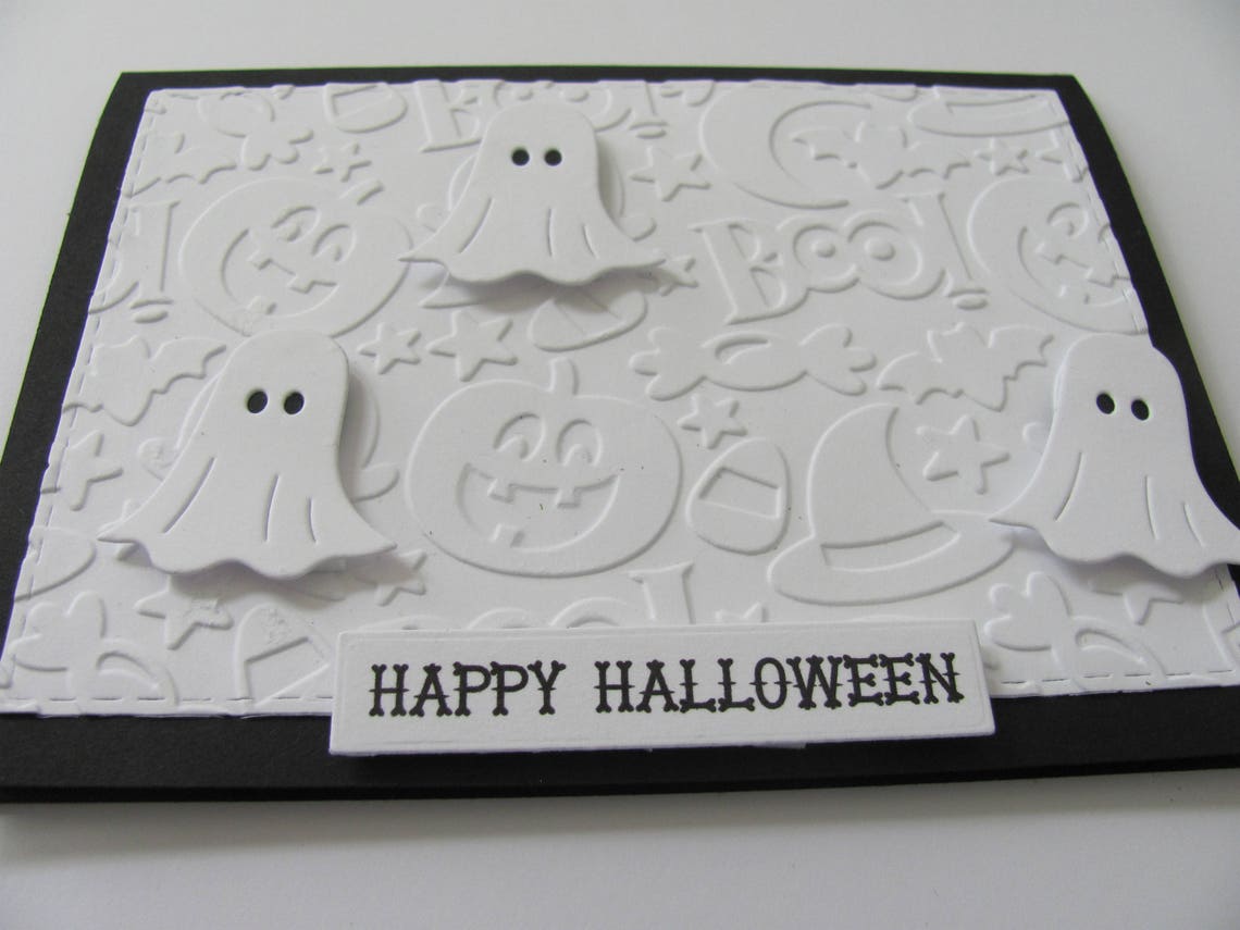Halloween Ghost Cardhandmade Halloween Card Happy Halloween - Etsy