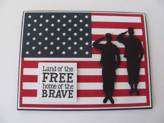 American Flag Card Greeting Card Patriotic Greeting Card | Etsy