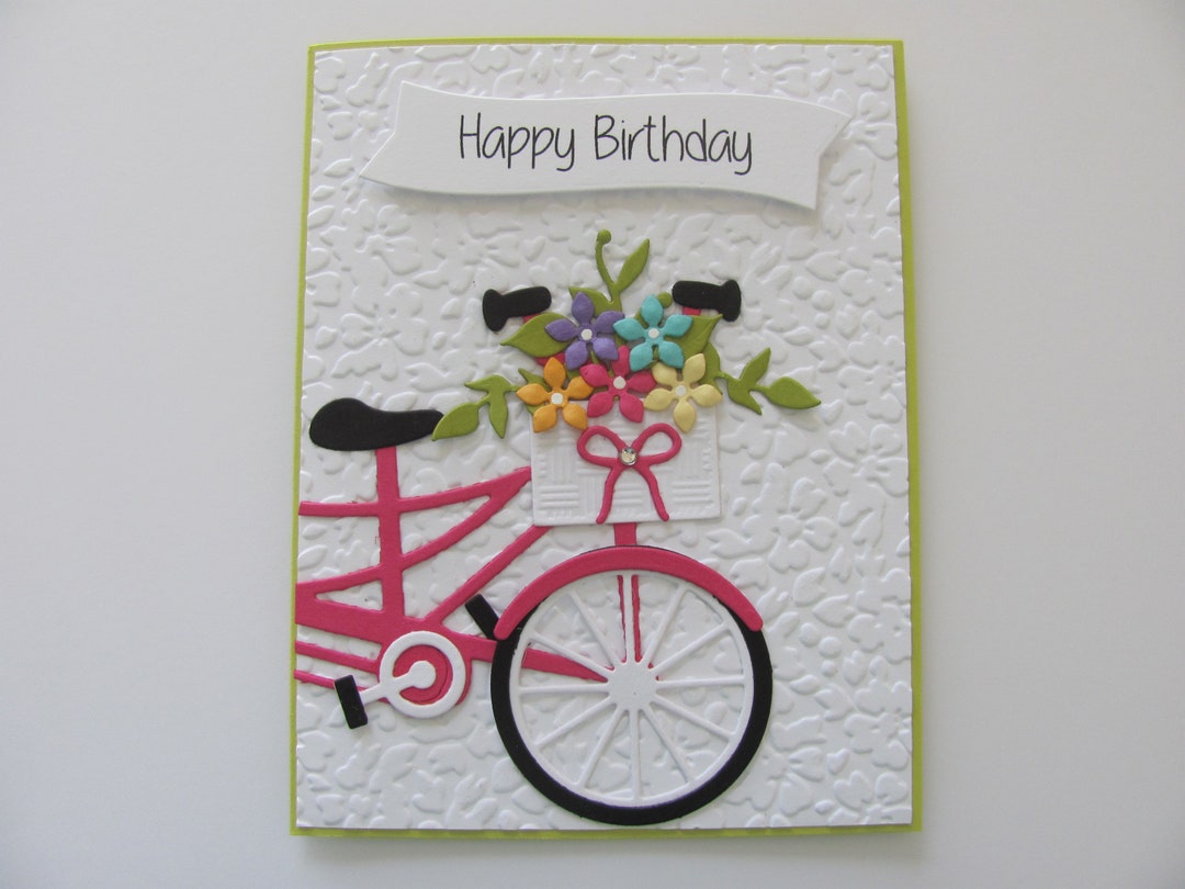 Handmade Birthday Card, Bicycle Birthday Card, Birthday Card, Greeting ...