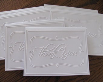 Embossed Thank You Cards Set of 6 - Etsy