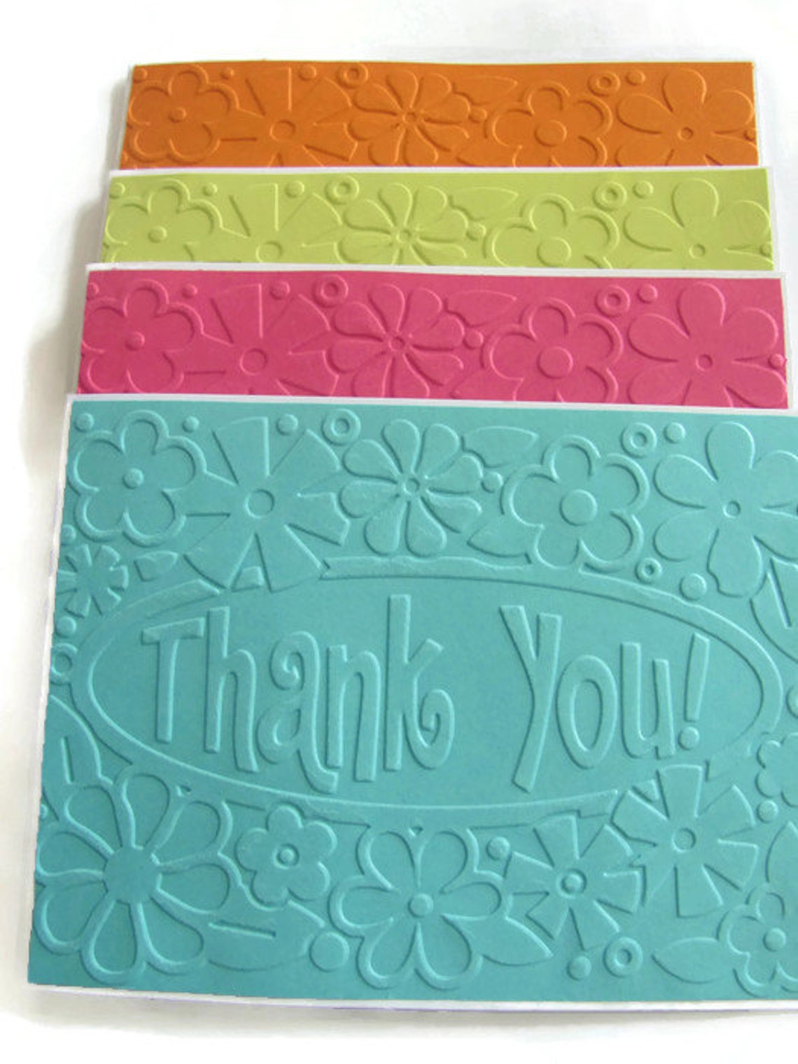 Embossed Card Set Embossed Thank You Cards set of 4 Blank | Etsy