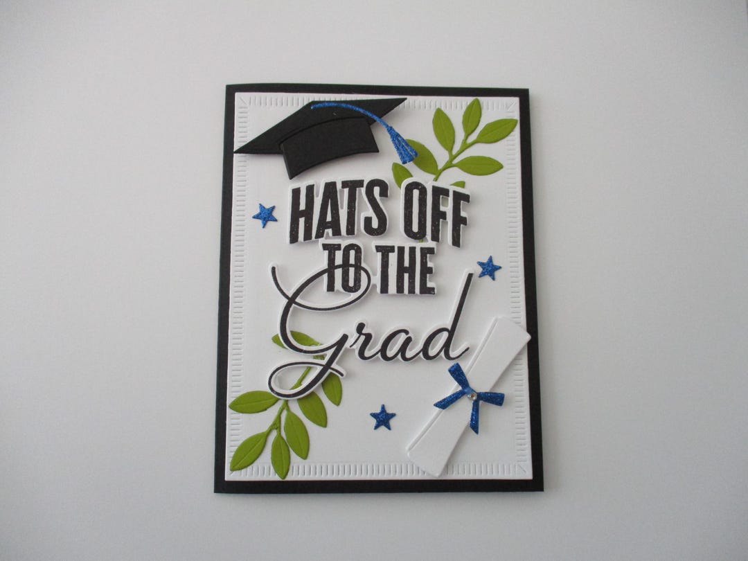 Handmade Graduation Card: Hats off to the Grad, Diploma - Etsy