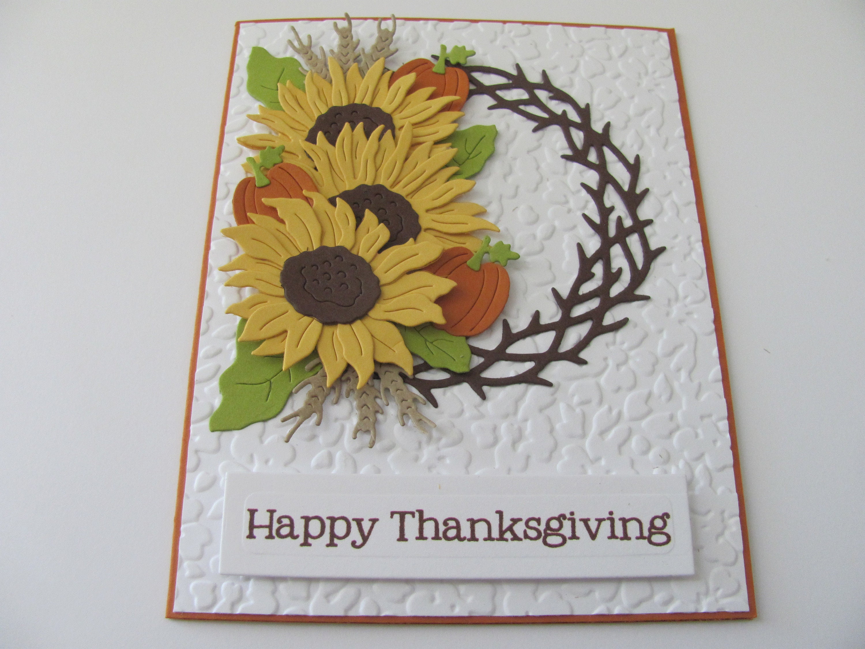 Thanksgiving Day Card, Fall Cards, Thanksgiving Card, Sunflower Pumpkin ...