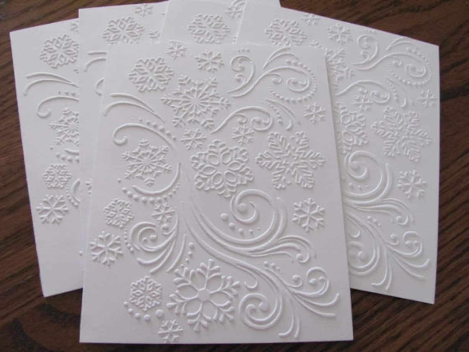 Snowflake Swirl Christmas Card Set of 12 Embossed Cards - Etsy