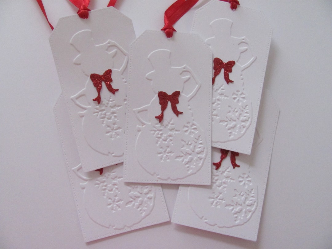 Snowman Gift Tags, Handmade Christmas Gift Tags, Snowman With Bow Tags ...
