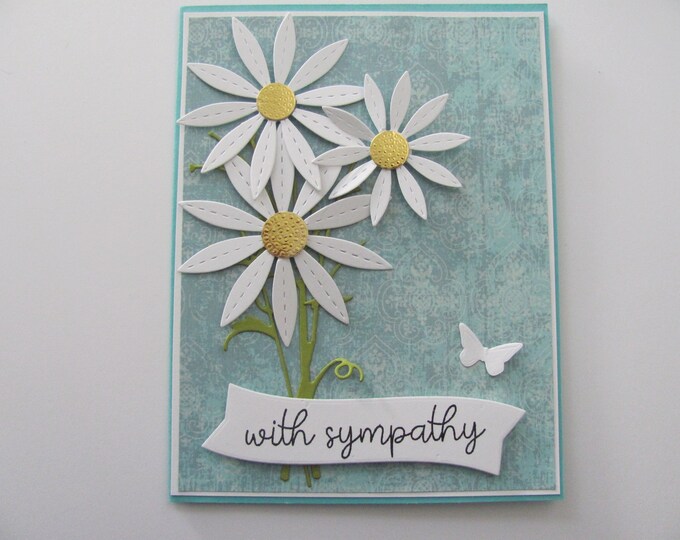 Daisy Sympathy Card, With Sympathy Card, Condolence Card, Daisy Flowers ...