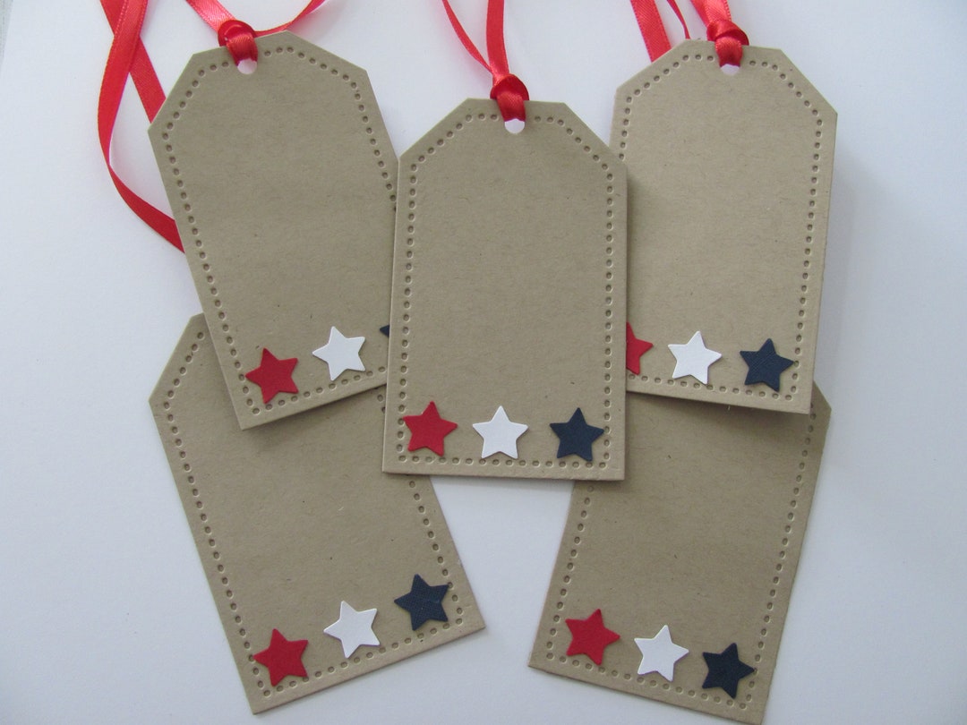 4th of July Star Tags, Patriotic Gift Tags, Independence Day Gift Tags ...