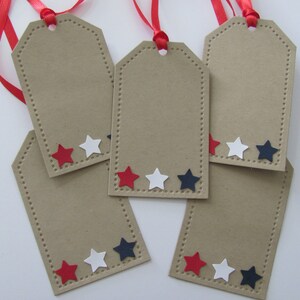 4th of July Star Tags, Patriotic Gift Tags, Independence Day Gift Tags ...