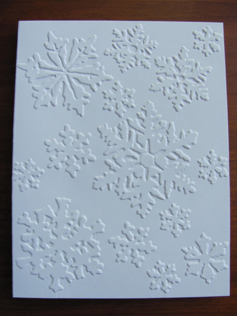 Snowflake Card Set, White Embossed Christmas Card Set, Snowflake ...