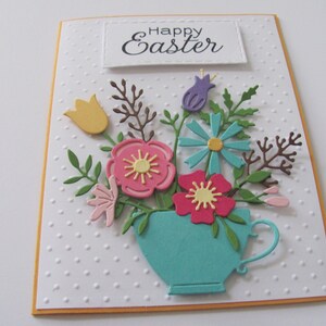 Easter Flower Card, Happy Easter Card, Easter Cards, Flower Tea Cup ...