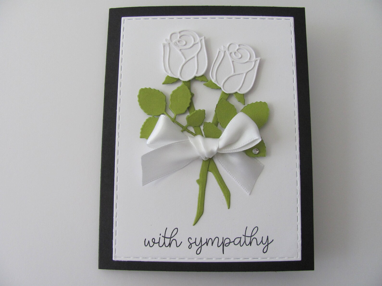 Sympathy Rose Card, Rose Sympathy Card, Condolence Card, With Sympathy ...