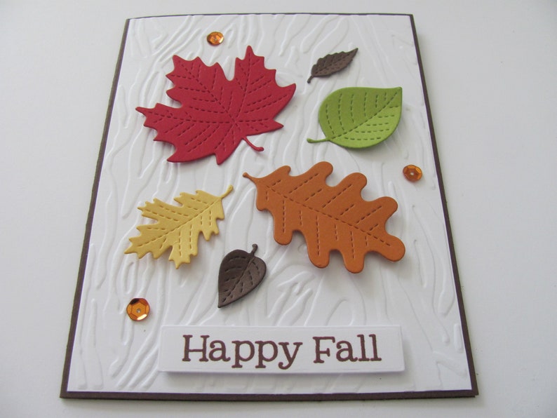 Happy Fall Card Handmade Fall Card Embossed Fall Card - Etsy