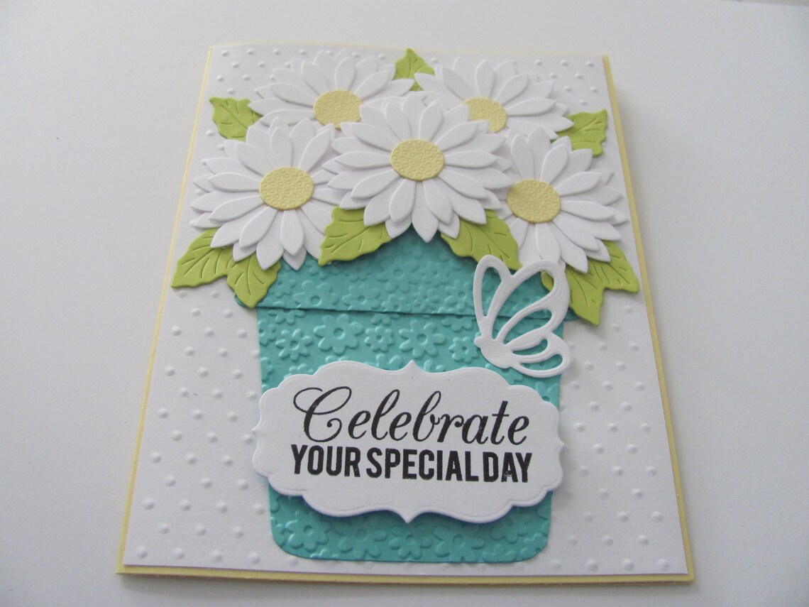 Birthday Flower Pot Card Birthday Card Handmade Birthday | Etsy