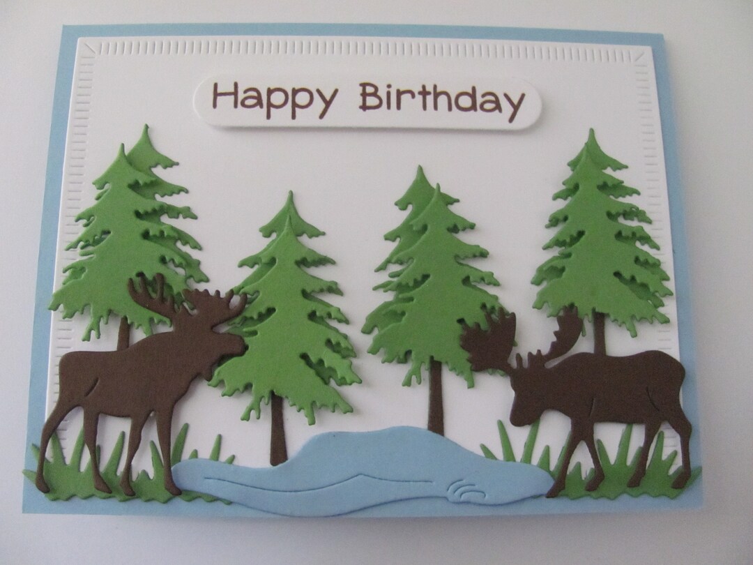 Birthday Moose Card, Moose Card, Happy Birthday Card, Gift for Him ...