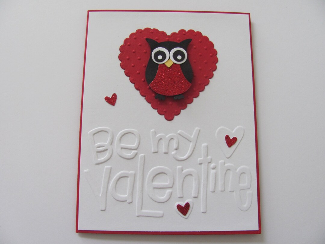 Valentine's Day Owl Card, Be My Valentine Card, Valentine's Day Cards ...