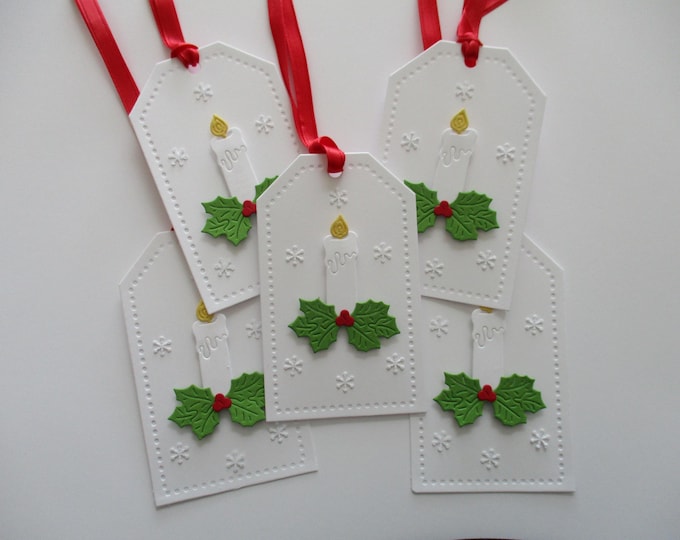 Christmas Candle Gift Tags, Christmas Tags, Candle Snowflake Gift Tags ...
