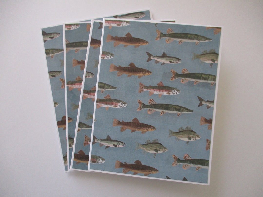 Fish Note Card Set Of, Thank You Cards, Greeting Cards Handmade, Fish ...