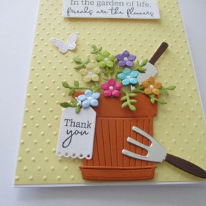Thank You Flower Pot Card, Flower Card, Embossed Cards, Friends Card ...