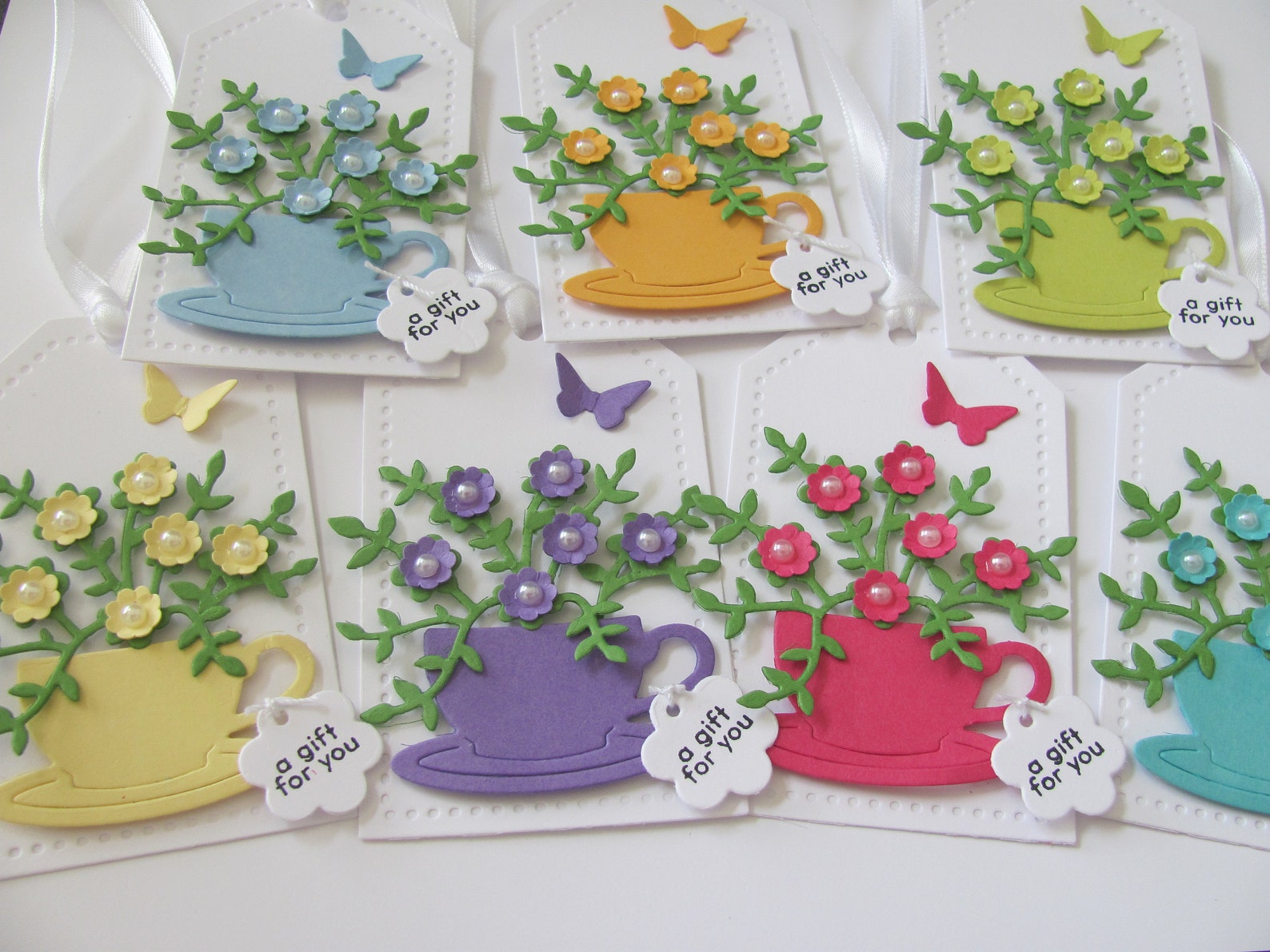 Tea Cup Gift Tags Set of 7 Tea Cup Favor Tags Tea Party - Etsy