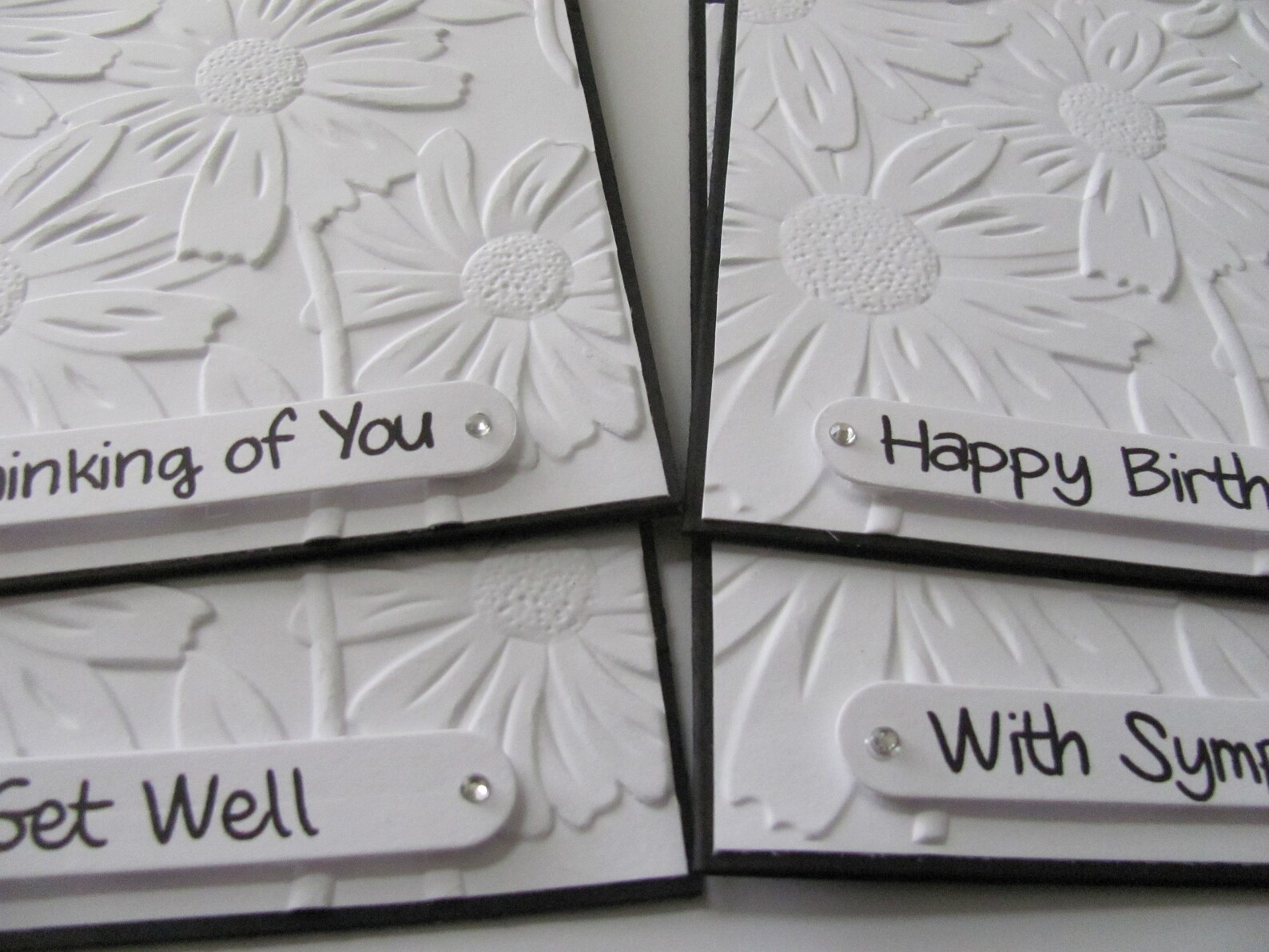Greeting Cards Handmade Embossed Daisy Cards Set of 4 Thank - Etsy