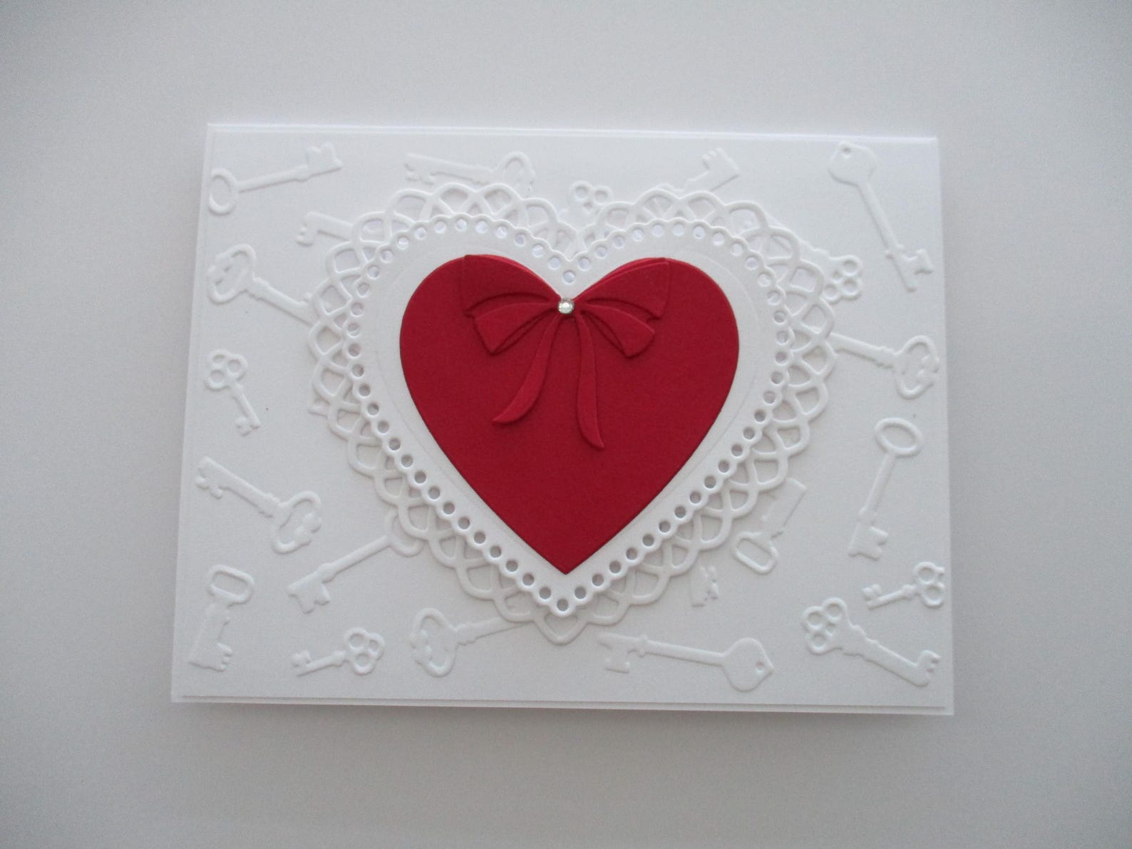 Happy Valentine's Day Heart Card, Red Heart, Handmade Greeting Card ...