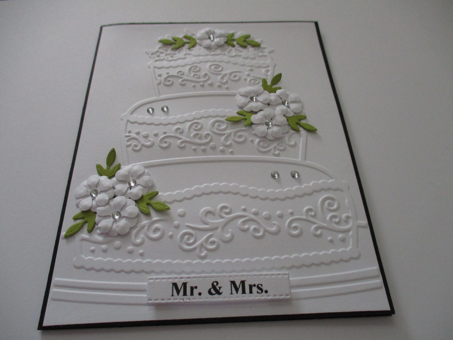 Wedding Card Embossed Wedding Cake Card Cake Card - Etsy
