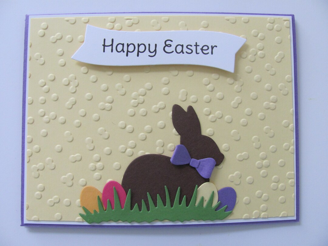 Handmade Easter Card, Happy Easter Bunny Card, Spring Cards, Bunny ...