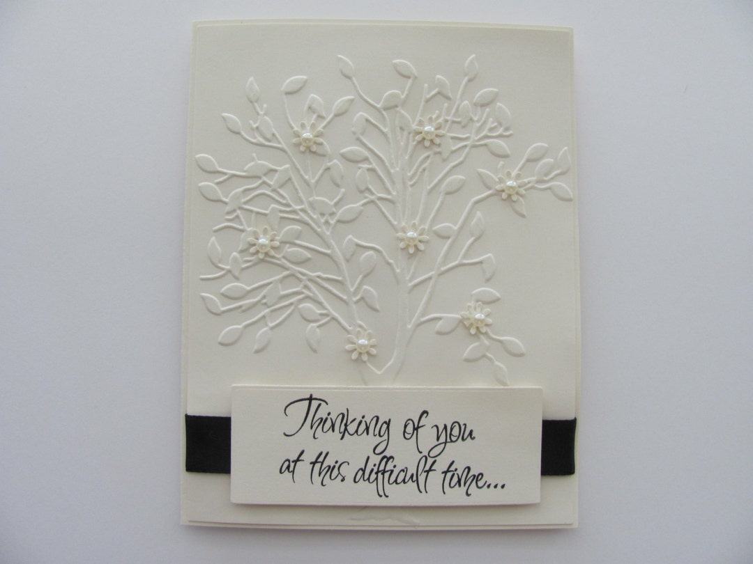 Tree Sympathy Card, Condolence Card, Embossed Sympathy Card, Thinking ...